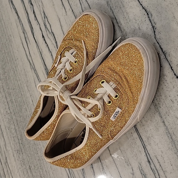 Vans | Shoes | Vans Gold Sparkle Shoes | Poshmark